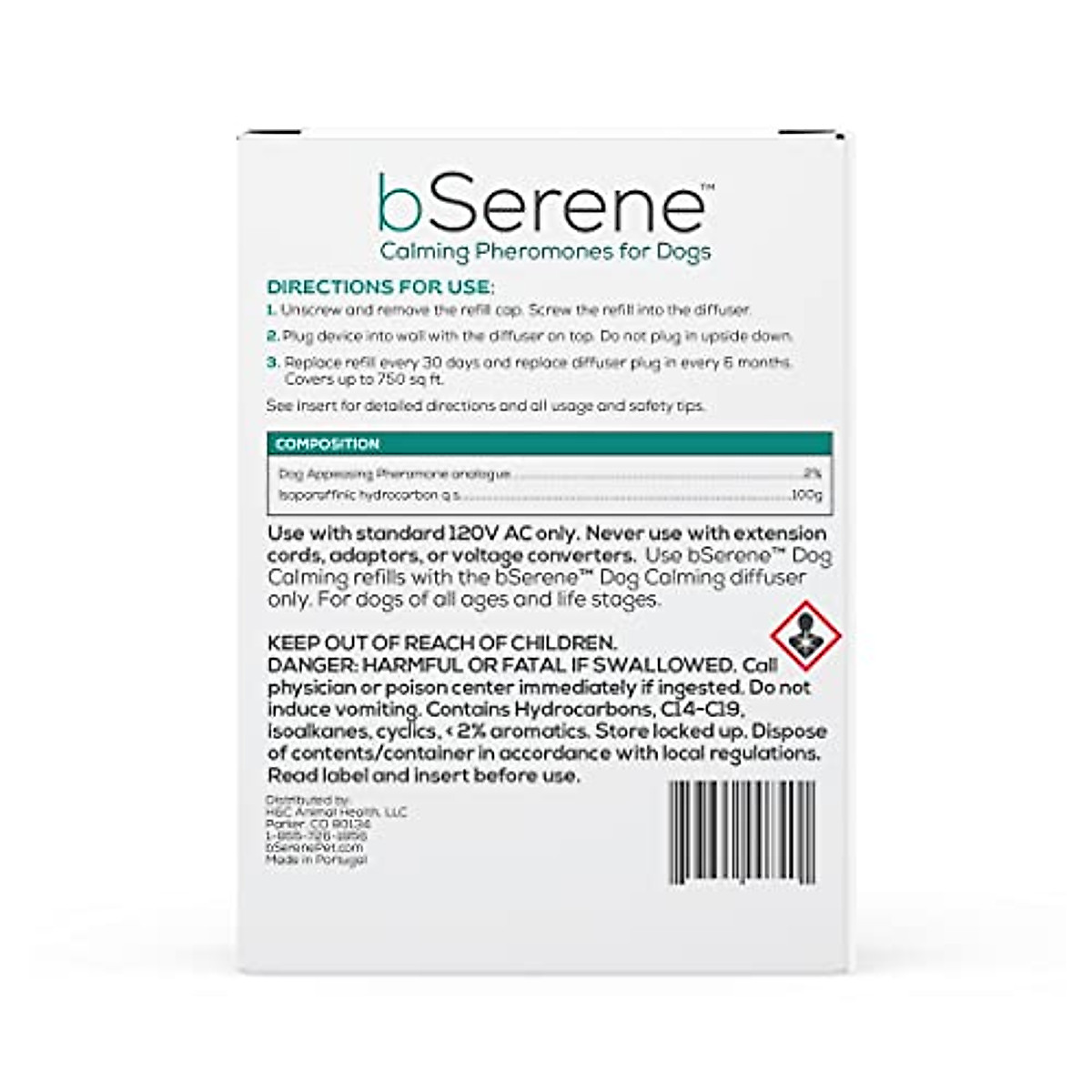 bSerene Pheromone Calming Solution for Dogs 30-Day Starter Kit: Plug-in Diffuser + Refill Helps Reduce Excessive Barking, Destruction, Stress, and Fear Great for Thunderstorms and Fireworks