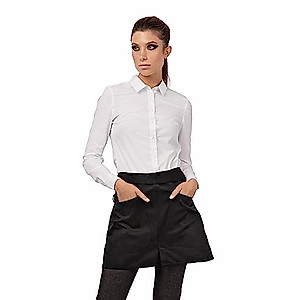 Chef Works Unisex Largo Half Bistro Apron, Black, One Size