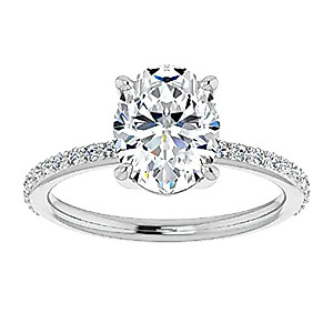 14K Gold 3 CT Oval Cut VVS1 Colorless Moissanite Engagement Ring for Women Bridal Set Handmade Diamond Wedding Ring for Gifts (4)