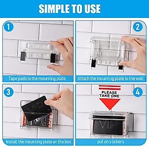 Outdoor Business Card Holder Acrylic Business Card Holder Wall Mount Clear Door Business Card Holder for Car with Take One Sticker for Office Store Trucks Wall, 4.25 x 1.46 x 2.87 Inch (3 Pcs)