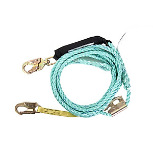Guardian Fall Protection 11320 VLA-50 Poly Steel Rope with Swivel Snaphook, 50-Foot