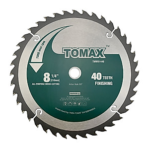 TOMAX 8-1/4-Inch 40 Tooth ATB Finishing Saw Blade with 5/8-Inch DMK Arbor