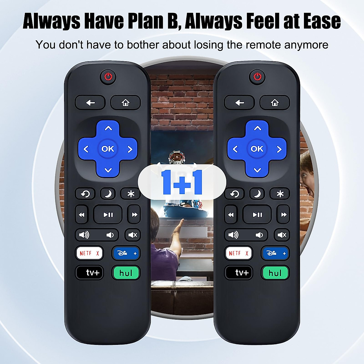 (Pack of 2) New Universal TV Remote Compatible with Roku TVs Remote, Compatible with TCL-Roku/Hisense-Roku/Onn-Roku/Sharp-Roku/Element-Roku/Westinghouse-Roku/Philips/Insignia/Jvc/RCA Smart TVs