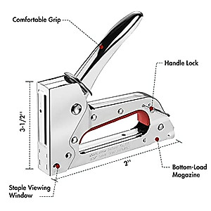 Arrow JT27 Light Duty Staple Gun Kit, Thin Wire Stapler with 2000 Pieces JT21 3/8" Staples, Lightweight Chromed-Steel Housing