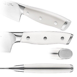 Klaus Meyer Stahl 19 Piece High Carbon Exclusive German Steel Knife Block Set (White)