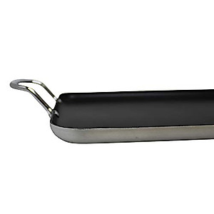 Imusa USA Nonstick Stovetop Double Burner Griddle with Metal Handles, 17-Inch, Black