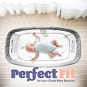 Cloud Baby Bassinet Sheet 32"x16" (2 Pack) - 100% Organic Jersey Cotton, Breathable and Soft for Baby Boy Girl Newborn Infant Unisex (Woodland Animals and Leaves)