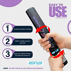 Confetti Cannon Party Poppers [2 Pack], 12 Inch Multicolor 100% Biodegradable Confetti Shooters for Wedding, Birthday, Party, Graduation Celebrations, and Christmas Poppers New Year’s Eve | Trendy Buy