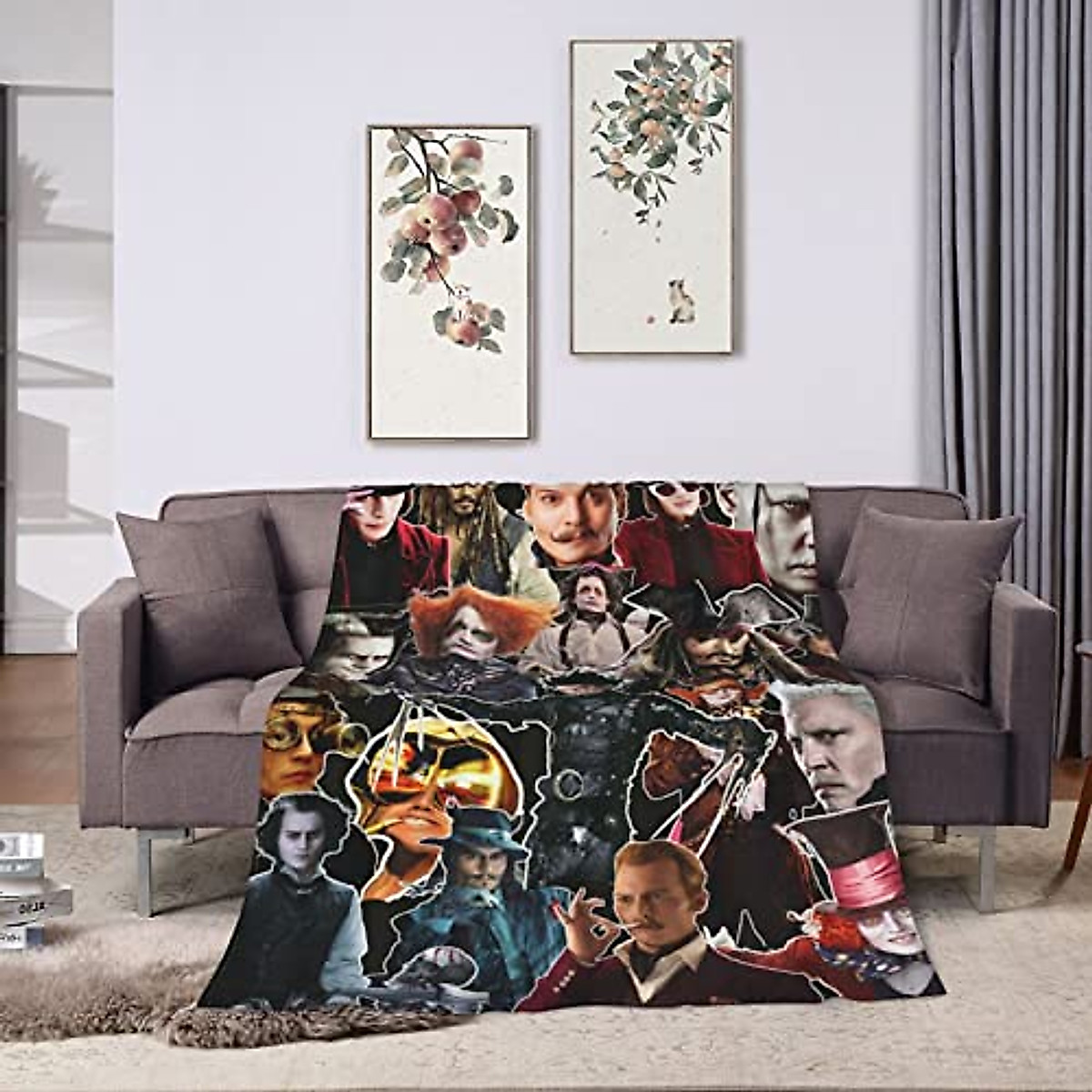 Blanket Johnny Depp Soft and Comfortable Warm Fleece Blanket for Sofa,Office Bed car Camp Couch Cozy Plush Throw Blankets Beach Blankets