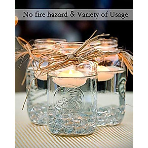 Homemory 3 Inch Flameless Floating Candles, 100 Hour, White Wax, Battery Flickering Waterproof Tealights - Wedding Centerpiece, Engagement, Dinner Parties, Beach Parties, Home Decor, Set of 12