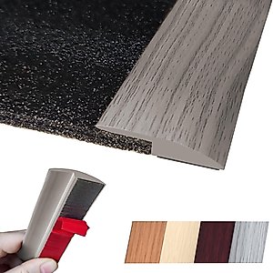 Maxiroc Floor Transition Strip Self Adhesive Carpet Wood Tile Vinyl Flooring Laminate Transition Cover Edge Trim Gap Doorway Threshold for Uneven Floors Heights Within 5 mm (40 inches, Gray Forest)