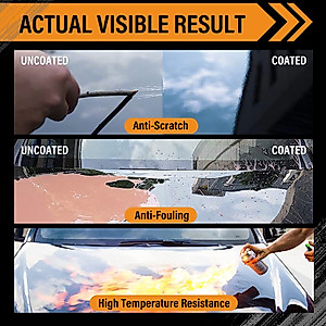 2pc Quick Ceramic Coating Seal Kit - Headlight Restoration - Glass Cleaner - Plastic Trim Restorer - Makes Cars Look Like New - Long Lasting Shine - High Protection (120ml + Glitter Cloth)