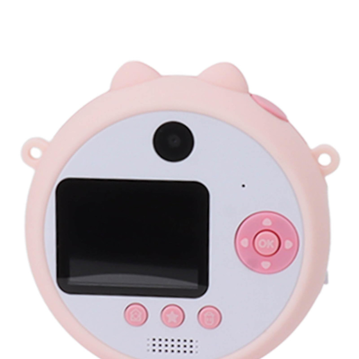 Fdit Kids Camera Abs Silicone Girls Artificial Swag Kids Video Camera with Stand for 3‑12 Years Old (Pink)