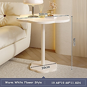 BxuxJar Cute End Table, Small Coffee Table Modern White Small Accent Table for Bedroom, Living Room, Small Spaces, Nursery