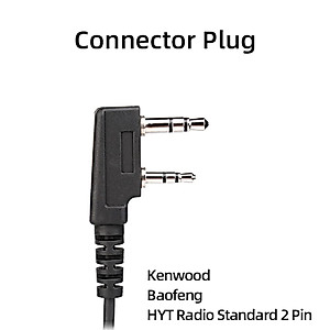 BANDARICOMM Tactical Throat Mic Headset for Military, Tactical Laryngophone Earpiece Covert Acoustic Earpiece for Kenwood, BaoFeng Walkie Talkie Two Way Radios Black