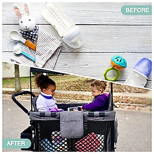 Stroller Wagon Cargo Net, Baby Stroller Organizer Mesh Cargo Net for Extra Storage Space Large Storage Capacity, Stroller Wagon Accessories - Compatible with WONDERFOLD All W-Series Models (2 Pack)