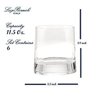 Luigi Bormioli, us kitchen, LUIG9 Veronese 11.5 oz Double Old Fashioned Glasses, 6 Count (Pack of 1), Clear
