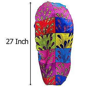 2Pcs Long Braids Satin Bonnet,Soft Comfortable Elastic Band Silky Satin Sleep Cap for Long Hair,Braids,Curly Hair,Night Sleep(Colorful Peacock)