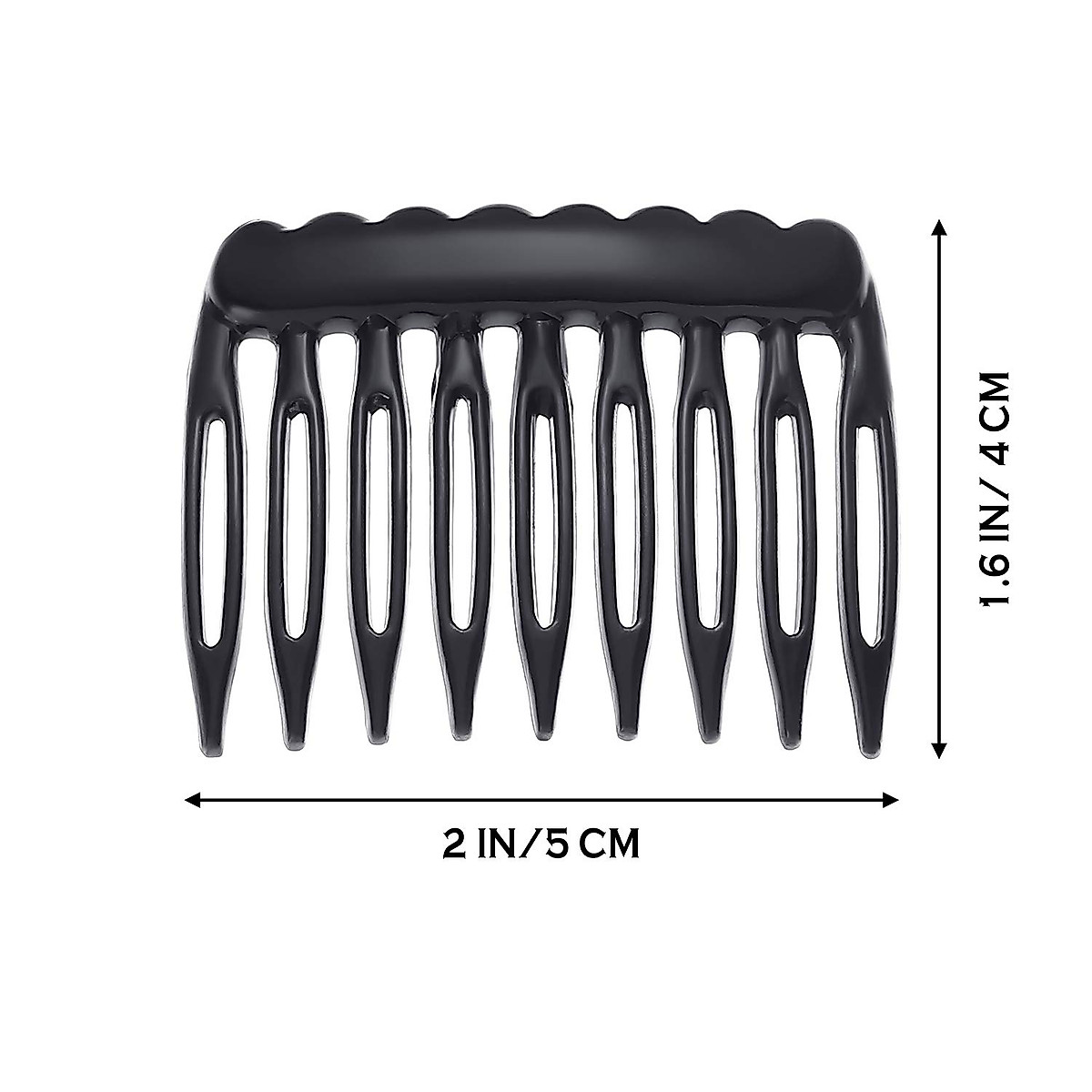 24 Pieces Small Hair Side Combs Plastic French Teeth Hair Combs for Women Hair Clip Combs Bridal Wedding Veil Comb for Fine Hair, Black and Clear