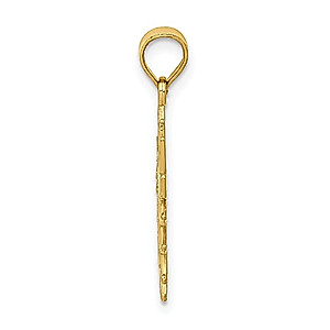 IceCarats 14K Yellow Gold Antique Filigree Sun Necklace Sunshine Pendant Sunburst Charm Celestial Jewelry 24mm x 18mm Only