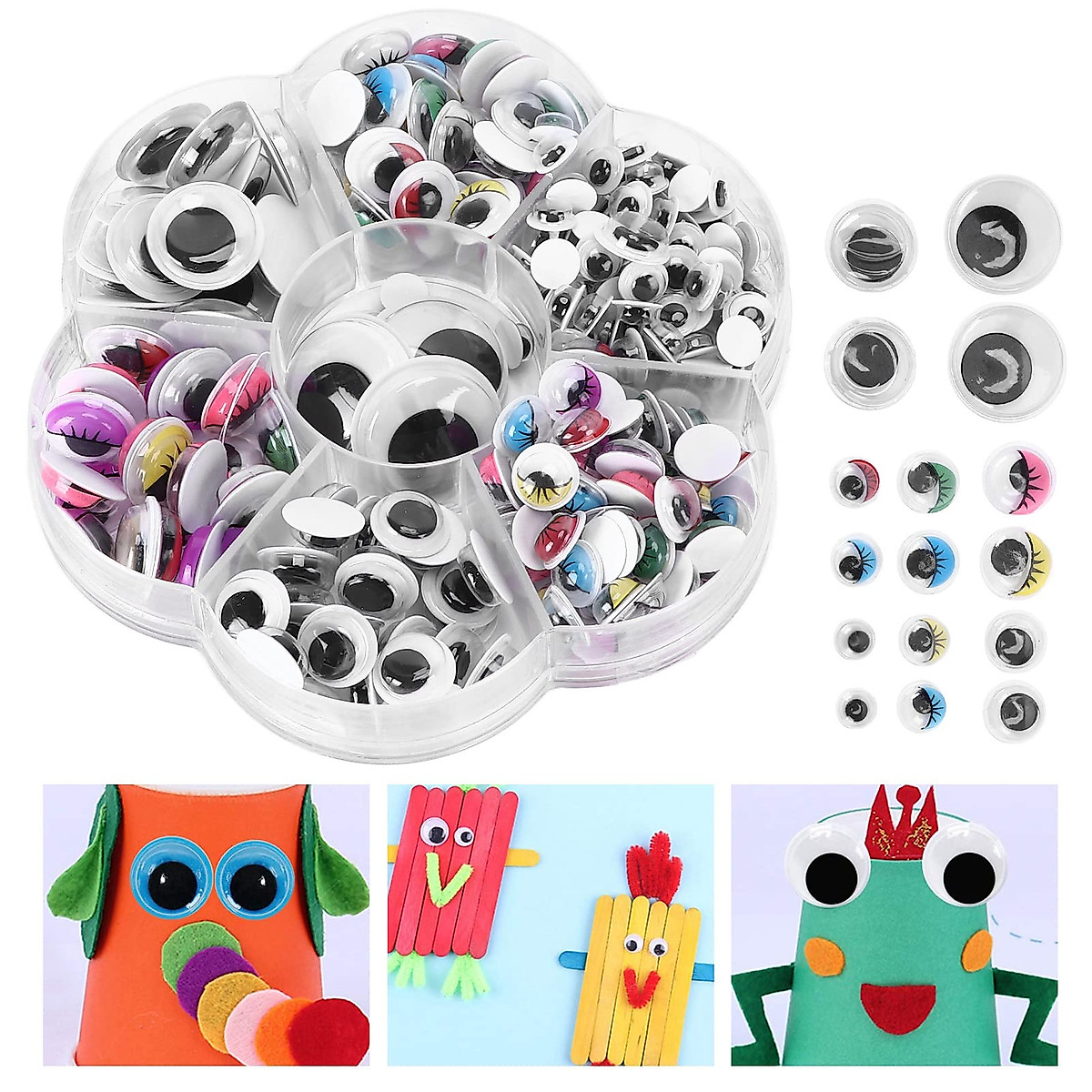 255PCS Wiggle Googly Eyes Self Adhesive Wiggle Eyes Halloween Horror Props for Halloween Accessories