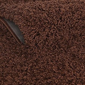 Rugs.com - Über Cozy Solid Shag Collection Rug – 8' x 10' Chocolate Brown Shag Rug Perfect for Living Rooms, Large Dining Rooms, Open Floorplans