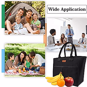 FITHOME Insulated Lunch Bag for Women/Men, Reusable Leakproof Cooler Thermal Lunch Box Tote Bags fit for Ice Pack, Adults College Fashion Lunch Bags for Work/Picnic/Travel
