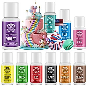 Upgraded Gel Texture 10 Colors Gel Based Vibrant Food Color Dye Flavorless Edible Icing Color Concentrated for Easter Egg Macaron Fondant Cookie