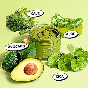 GLAM UP - Sheet mask Facial Sheet Mask 12 Combo (Pack of 12) & Moisturizing Avocado Clay Mask - Face Masks Skincare, Hydrating Face Masks, Moisturizing, Brightening and Soothing, Beauty