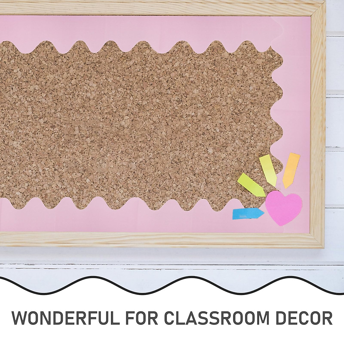 NUOBESTY 2 Rolls Bulletin Board Blackboard Border Decors Removable Border Trim Delicate Border Trim Blackboard DIY Trim Bulletin Scalloped Borders Paper Detachable Glitter Primary School