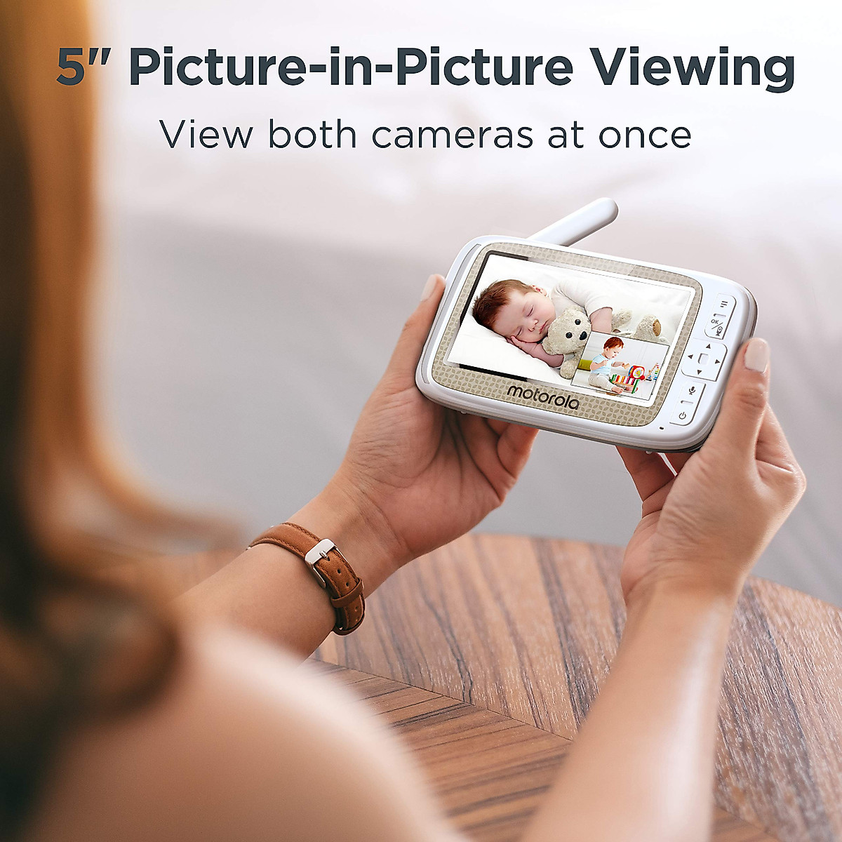 Motorola Connect85-2 Video Baby Monitor – 5’ Parent Unit and WiFi HD Viewing – Two Cameras with Mood Light, Remote Pan Scan, Digital Tilt/Zoom, 2-Way Talk, Night Vision, Temp Sensor