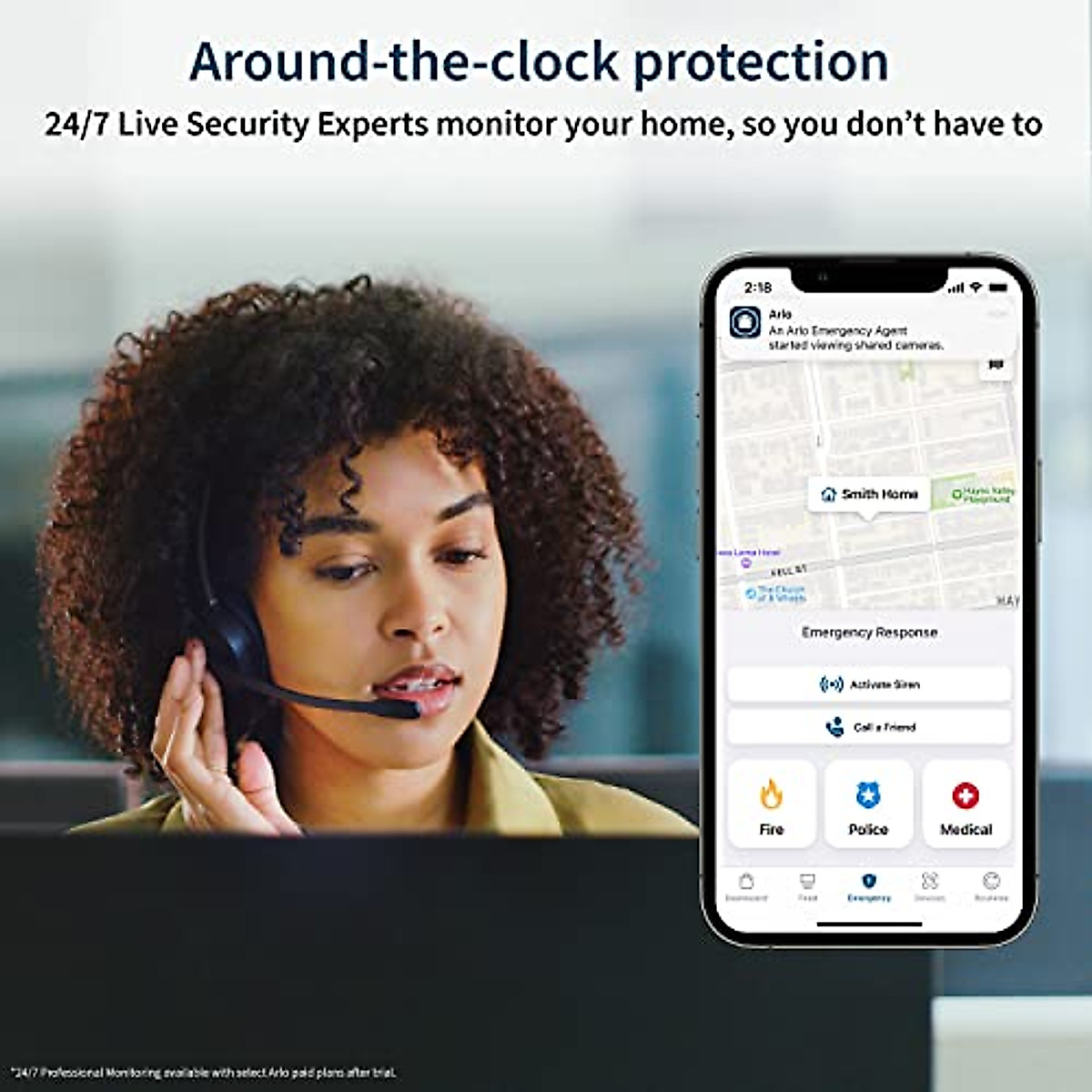 Arlo Home Security System - Wired Keypad Sensor Hub, (5) 8-in-1 Sensors, Yard Sign, 24/7 Professional Monitoring- No Contract Required, DIY Installation, Alarm System for Home Security - SS1501