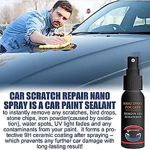 POPOYU Car Scratch Repair Nano Spray Suit, Car Nano Scratch Removal Spray, Protection & Swirl Remover Polish, Fast Repairing Scratch, for All Car Body (120ML)