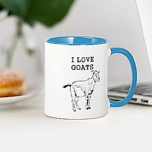 CafePress I Love Goats Mugs Ceramic Coffee Mug, Tea Cup 11 oz