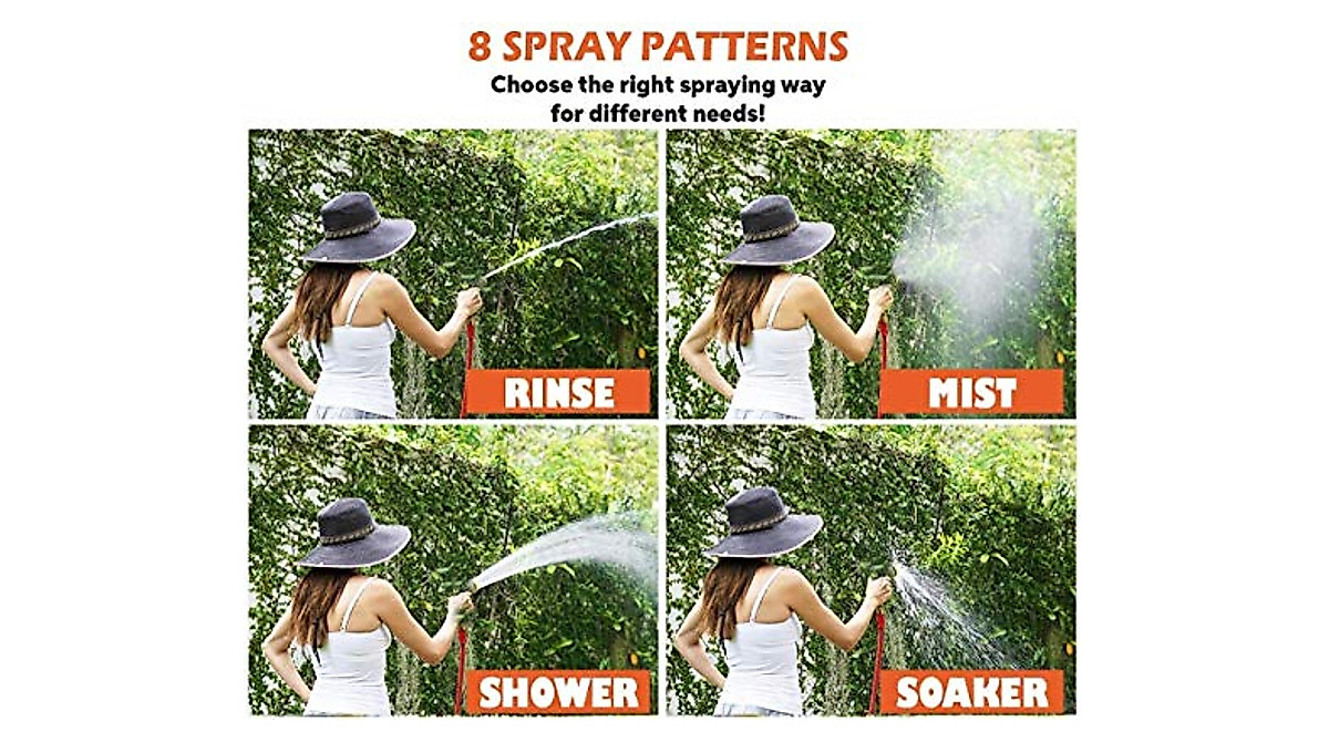 MAXFLO Heavy-Duty Garden Hose Nozzle with 8 Spray Patterns