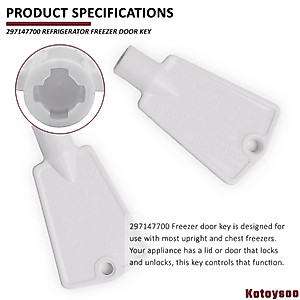 297147700 Refrigerator Door Key by Kotoysoo - Replacing with Frigi-daire Kenmore Elec-trolux Freezer Refrigerator – Replaces: AP4301346 PS1991481 216702900, 06599905, 08037402, 1259502 (Pack of 2)