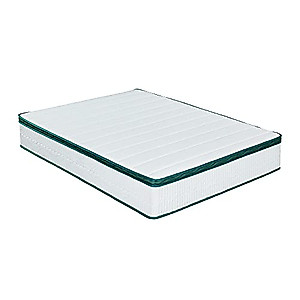Olee Sleep Queen Mattress, 13 Inch Hybrid Mattress, Gel Infused Memory Foam, Pocket Spring for Support and Pressure Relief, CertiPUR-US Certified, Bed-in-a-Box, Firm, Green, Queen Size