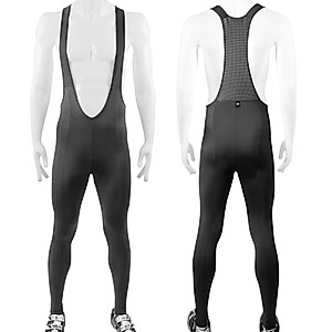 AERO|TECH|DESIGNS | Men's USA Classic Unpadded Thermal Fleece Bib-Tights | Black | Tall Fit | Large