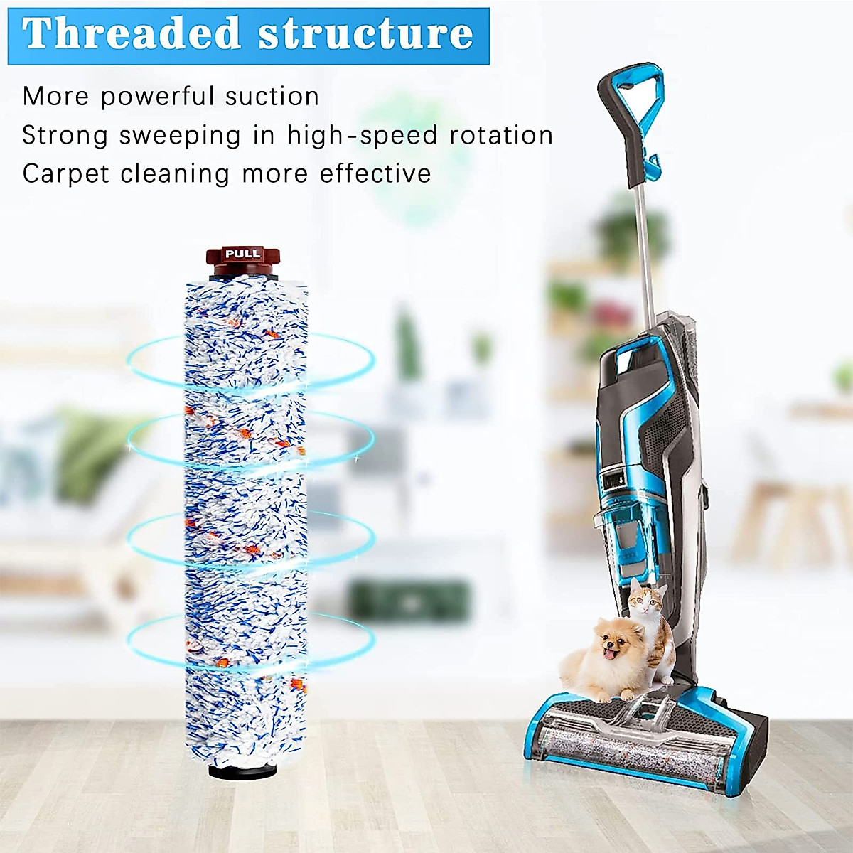 Replacement Brush Roller and Filters for Bissell CrossWave Vacuum, CrossWave Pet Pro Brush Roll Parts Fit 1785,1785A 17852, 17858, 17859, 1785P, 1785R, 1785T, 1785V, 1785W, 2210V, 2211W, 1785N, 2306