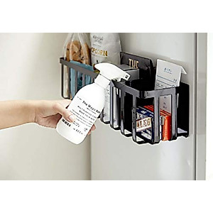 YAMAZAKI home 4247 Kitchen Storage Basket-Utensil Wall Organizer, Magnetic Holder, One Size, Black