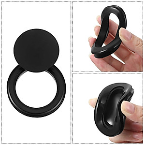 Maitys 4 Pieces Silicone Patio Table Umbrella Hole Ring Plug and Cap Set for Glass Outdoors Patio Table Deck Yard, 2 Inch (Black)