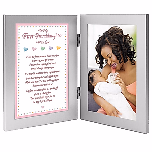 1st Granddaughter Poem Frame from Grandma or Grandpa - Add 4x6 Inch Photo