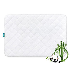 Waterproof Crib Mattress Protector Pad Cover, Crib Mattress Protector Sheets Fitted, Viscose Made from Bamboo Terry Surface, Ultra Soft and Skin-Friendly, Washer & Dryer Friendly, White