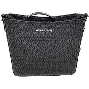 Michael Kors Jet Set Large Messenger Bag Crossbody Black MK Signature