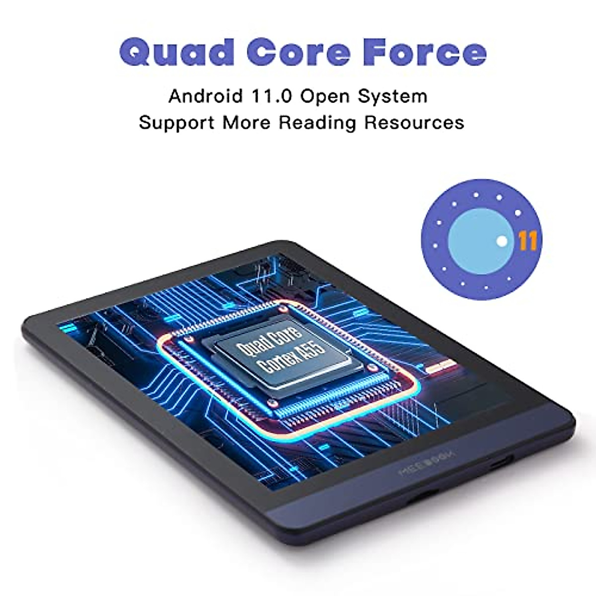 Meebook E-Reader M6 | 6' Eink Carta Screen 300PPI | Adjustable Smart Light | Android 11 | Ouad Core Processor | Audio Books|Support Google Play Store | 3GB+32GB Storage | Micro-SD Slot | Purple