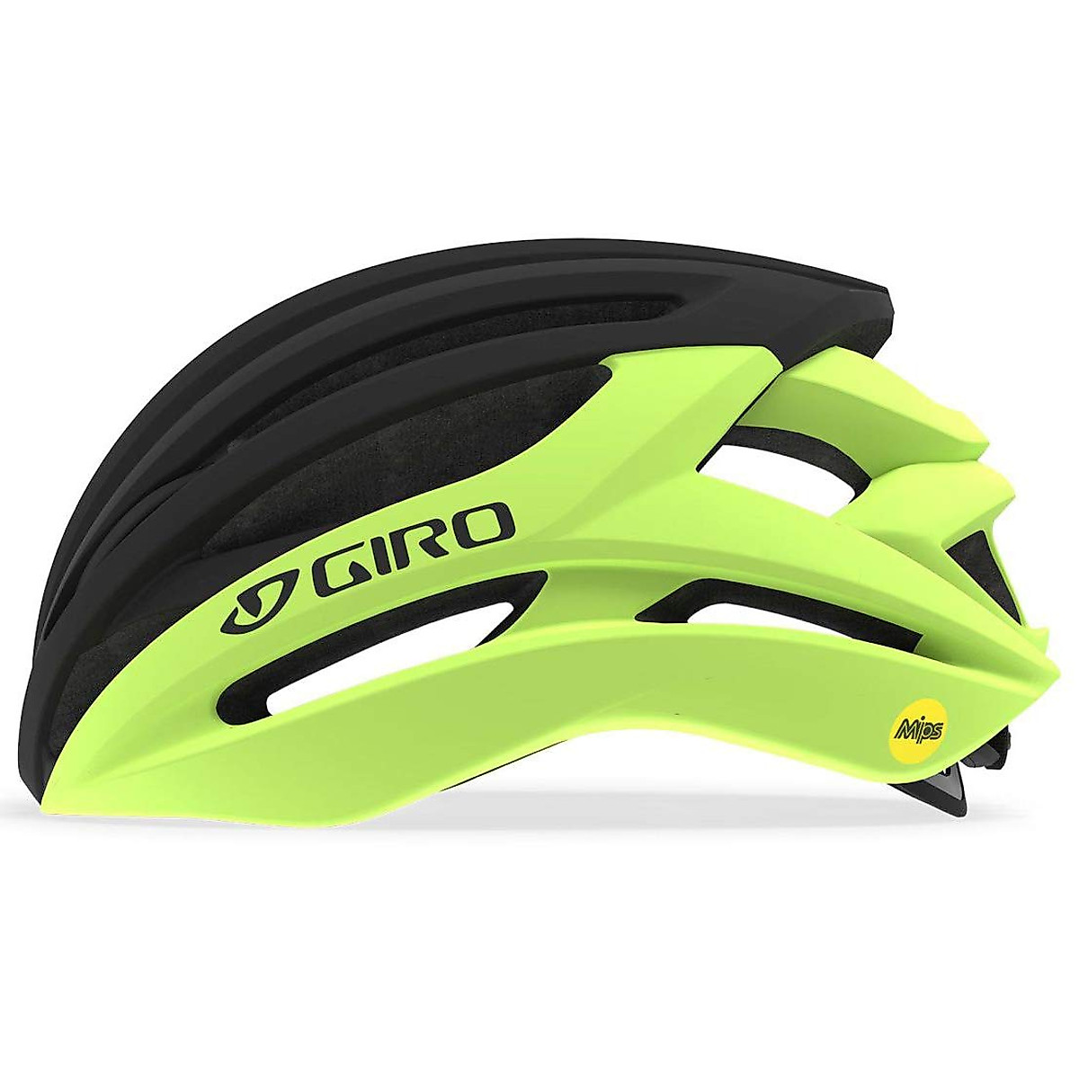 Giro Syntax MIPS Adult Road Cycling Helmet - Highlight Yellow/Black (Discontinued), Medium (55-59 cm)