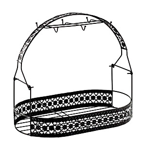 Cabilock Wrought Iron Coffee Mug Cup Holder Mug Basket Holder Dishes Organizer Basket for Kitchen Restaurant Office (Black)