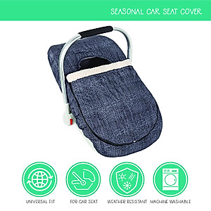 The Peanutshell Car Seat Cover, Winter Carseat Canopy, Grey Herringbone
