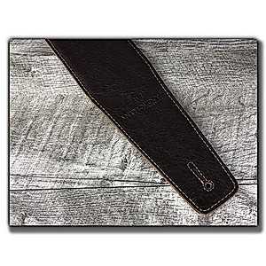 Anthology Gear The Original Straight Up Full Grain Padded Leather Guitar Strap - For Electric, Acoustic and Bass Guitars (3" Width, Tobacco)