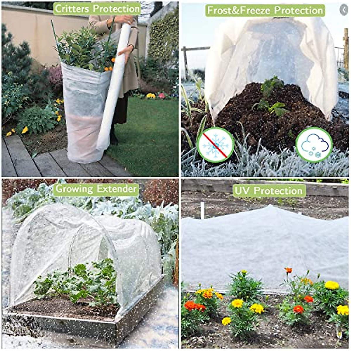 Airstar Plant Covers, Garden Floating Row Cover 7’×25’ Fabric Non-Woven for Frost Protection Freeze Protection for Vegetables Fruit Tree Plant Frost Blanket Cover for Cold Weather(Hoops Not Included)